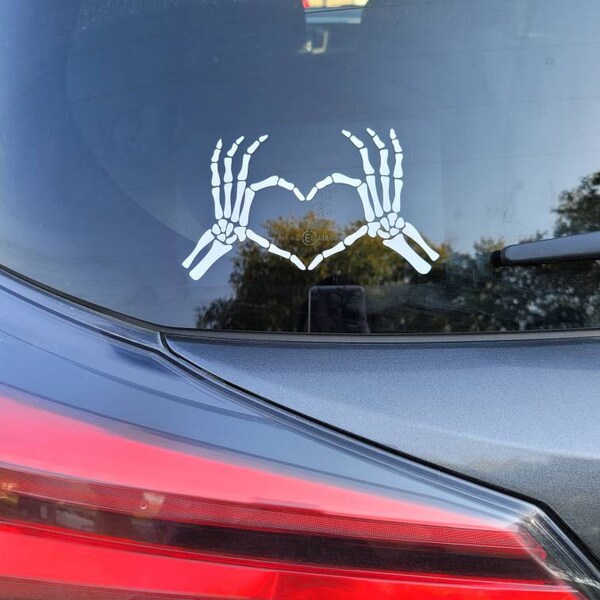 Skeleton Heart Hands Vinyl Decal Sticker | Many Sizes and Colors, Heart ...