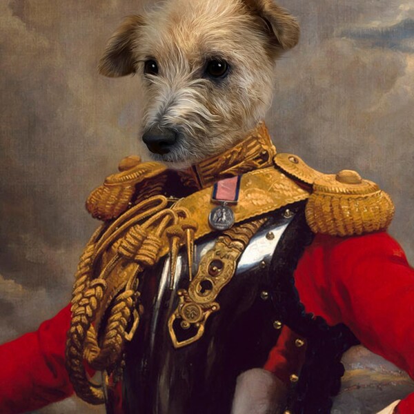 Custom Military Pet Portrait . Custom Renaissance Pet Portrait . Custom ...