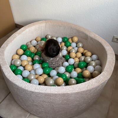 XL, Large Set Cotton Velvet Beige Ball-pit Round Baby Foam Round Ball ...