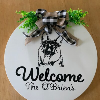 German Shepherd Welcome Sign, Hope You Like Dog Hair, Dog Sign, Front ...