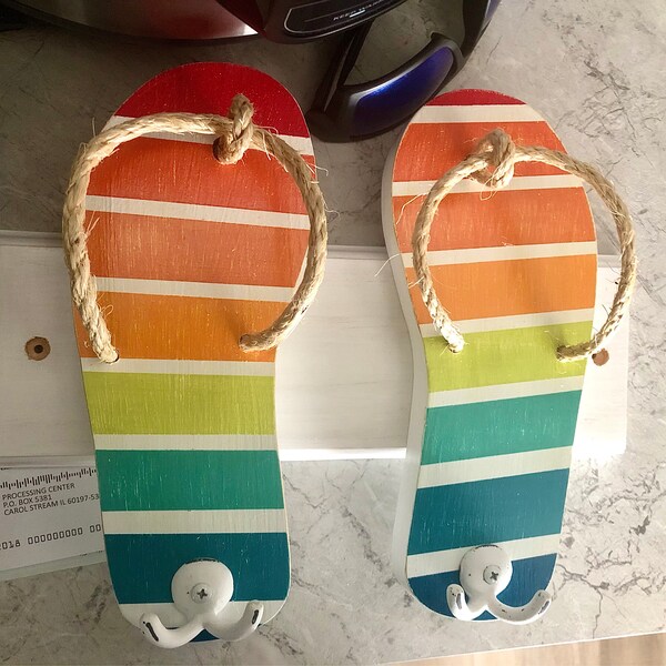 Flip Flop 4 Hook Wall Rack - Etsy