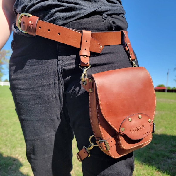 Leg Bag for Woman Hip Bag Leg Strap Leather Leg Strap Leather Leg Pouch ...