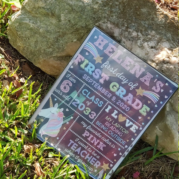 Unicorn First Day of School Sign, Back to School Sign, First Day of ...