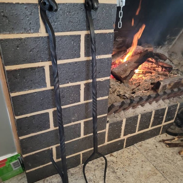 Ram's Head Fire Poker / Hand Forged / Blacksmith Fire Pit Tool - Etsy