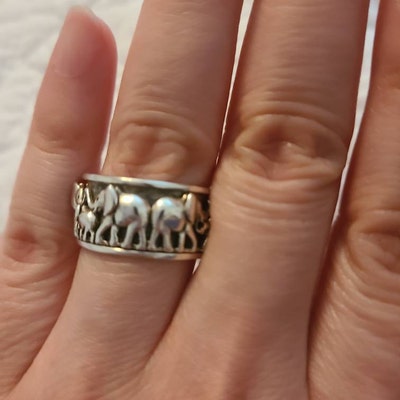 Buy Spinner Ring,elephant Design Spinner Band Ring 925 Sterling ...