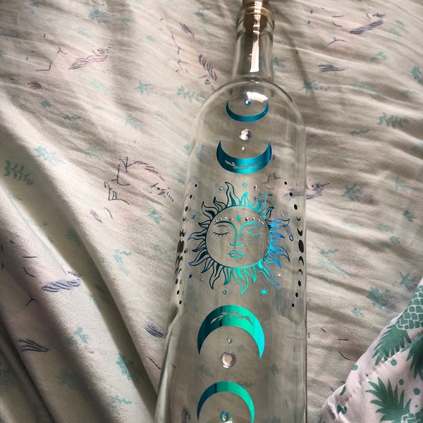 Large Moon Water Bottle With Cork, Moon Water Jar, Spell Jar, Potion ...