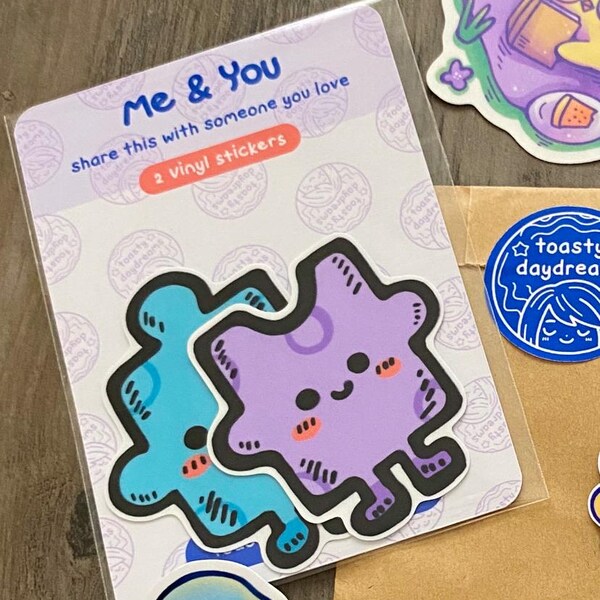 Puzzle Pieces - Couples Sticker Pack - 2 Matte Vinyl Stickers - Etsy