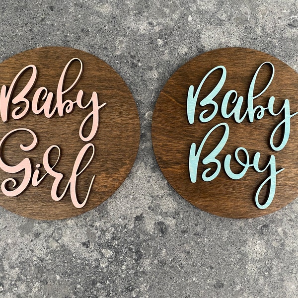 Baby Girl Sign, Baby Boy Sign, It's a Boy Wooden Sign, It's a Girl Sign ...