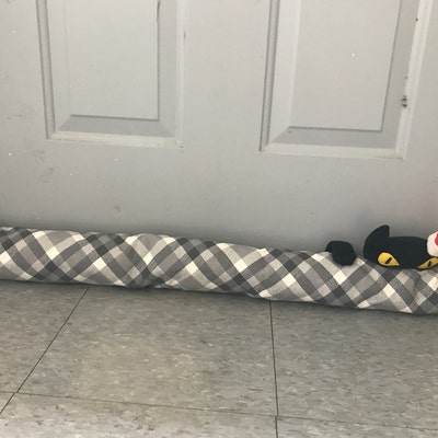 Draft Blocker Gray Cushions Door Cushions With Cat Breeze Stopper Door ...