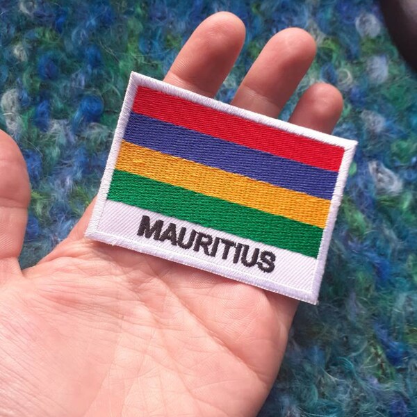 Mauritius Flag Patch Embroidered Badge Iron Sew on Clothes Jeans Hat T Shirt Bag - Etsy