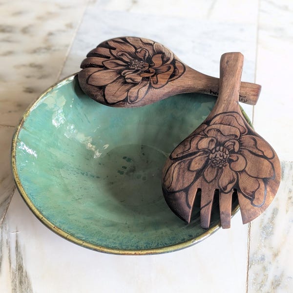 Woodburned Spoons - Nature Designs, Food Safe Wood Wooden Spoons for ...