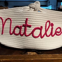 Custom Baby Shower Name Basket,personalized Baby Name Cotton Basket ...