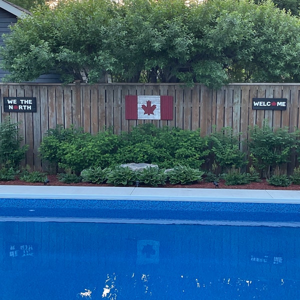 Handmade Rustic Wood Canadian Flag | Canada Decor and Gift | Canada Day ...