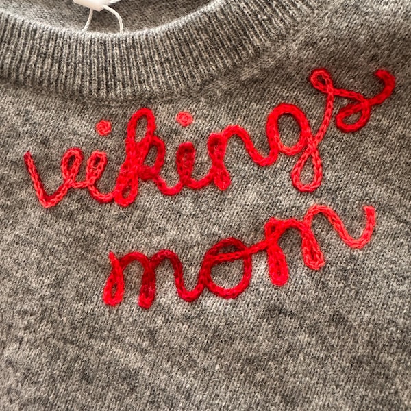 Custom Chainstitch Embroidered Cashmere, Embroidered W/ 1 to 4 Hearts ...