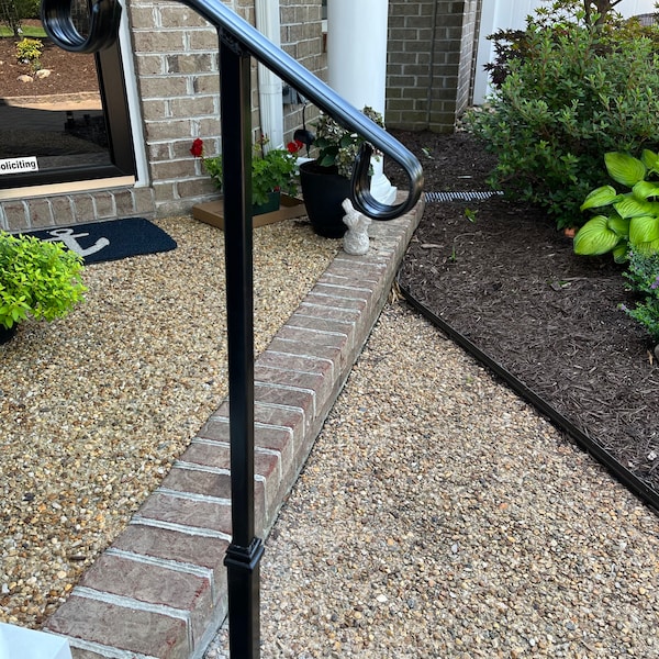 Single Post Ornamental Hand Rail 1 or 2 Step Railing for Stairs Steel ... Single Post Ornamental Hand Rail 1 or 2 Step Railing for Stairs Steel ...