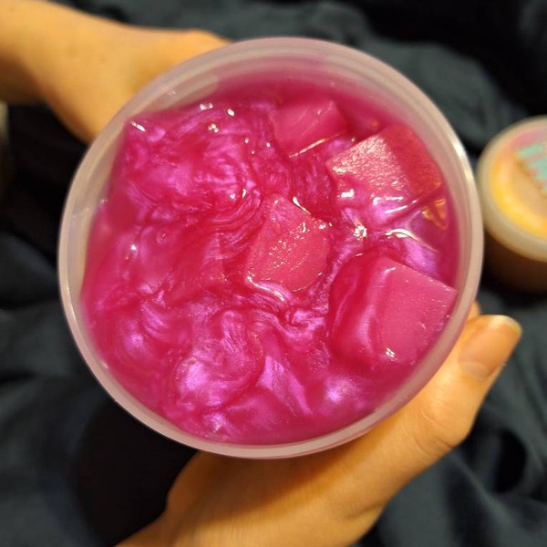 Dragon Fruit Jelly Cube Slime Pink Clear Scented Slime, Birthday Party ...