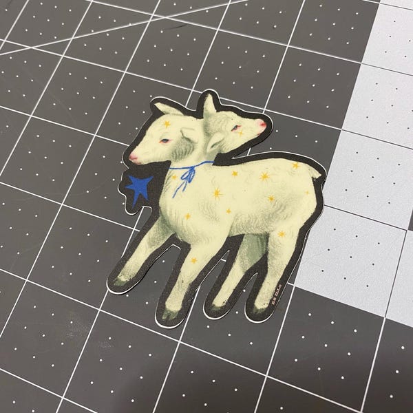 Two-headed Lamb Vinyl Sticker - Etsy