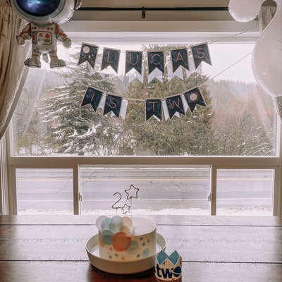 Space Themed Bunting, INSTANT DOWNLOAD, Printable Pennant Banner ...