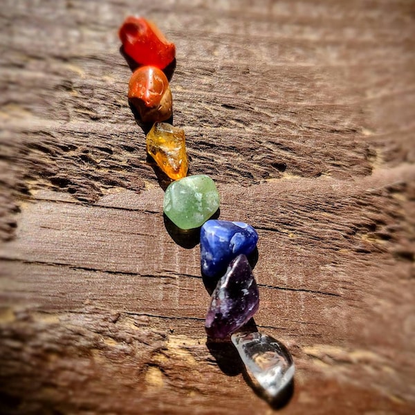 Seven Chakra Set - Stone Chips - 7 Chakra Crystal Set - Small Crystal ...