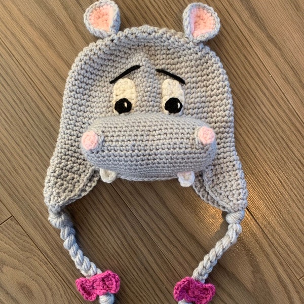 CROCHET PATTERN Happy Hippo the Hippopotamus Animal Hat - Etsy