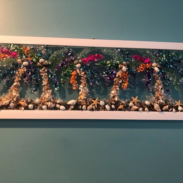 Seafoam Green Seashell Window Art/pastel Wall Art/seashell Wall Art ...