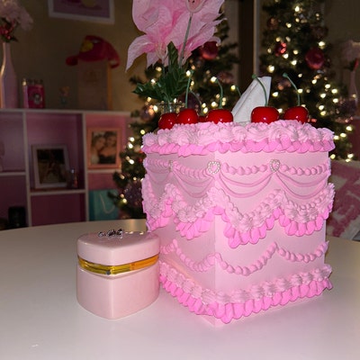 Pink Cake Tissue Box Cover - Etsy