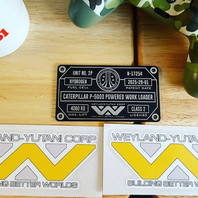 Custom Aliens P-5000 POWER LOADER Specifications ID Plate Prop Weyland ...