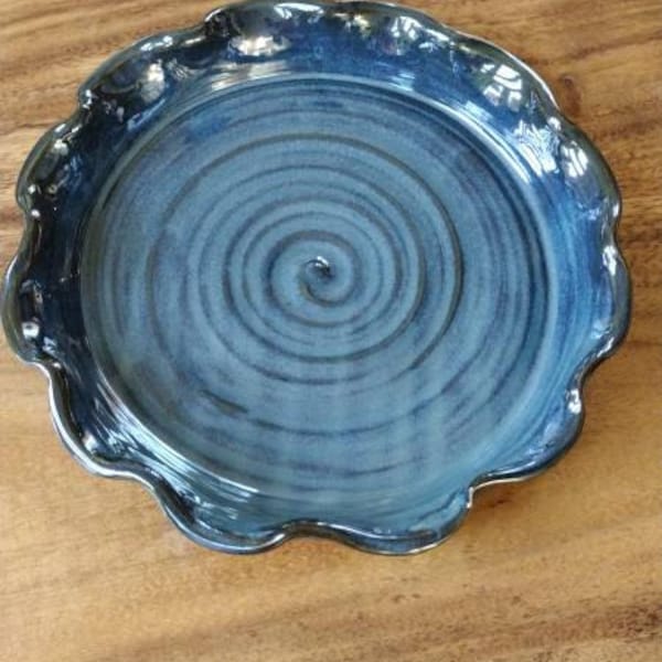 Handmade Pie Plate With Scalloped (or Fluted) Edges, Large Baking Dish ...