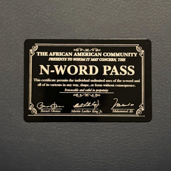 N-word Pass Novelty - Etsy