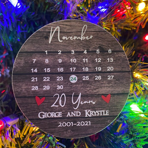 Ornament Anniversary 15 Years, Anniversary Ornament Wood, Anniversary ...