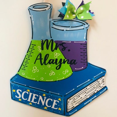 Personalized SCIENCE TEACHER SIGN Class Classroom Name Room Door Plaque ...