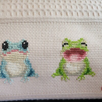Frogs Cross Stitch Pattern PDF Bundle Blue Green Frog Embroidery ...