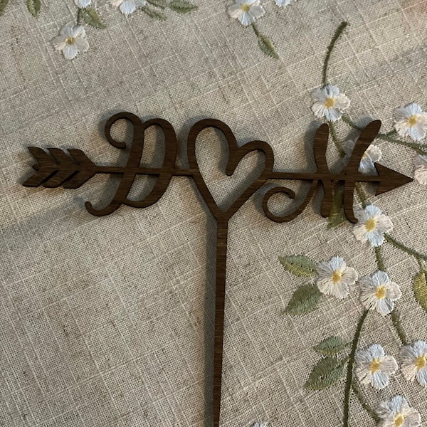 Rustic Wedding Arrow Cake Topper | Custom Cake Topper | Beach Wedding ...