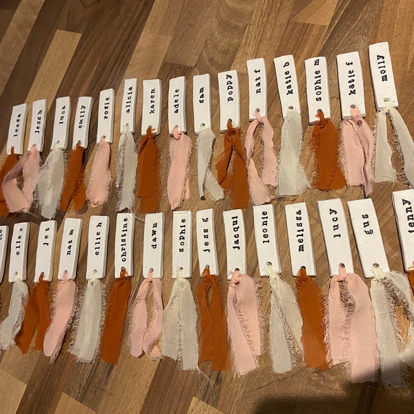 Personalised Place Names - Clay Place Names - Wedding Seating - Wedding ...