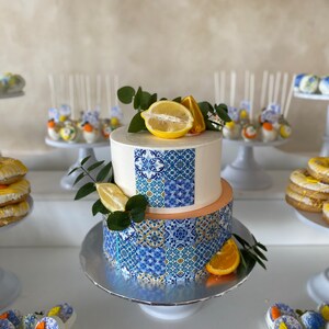 Positano Italy Tile Pattern Edible Image Sheet Cake Topper or - Etsy