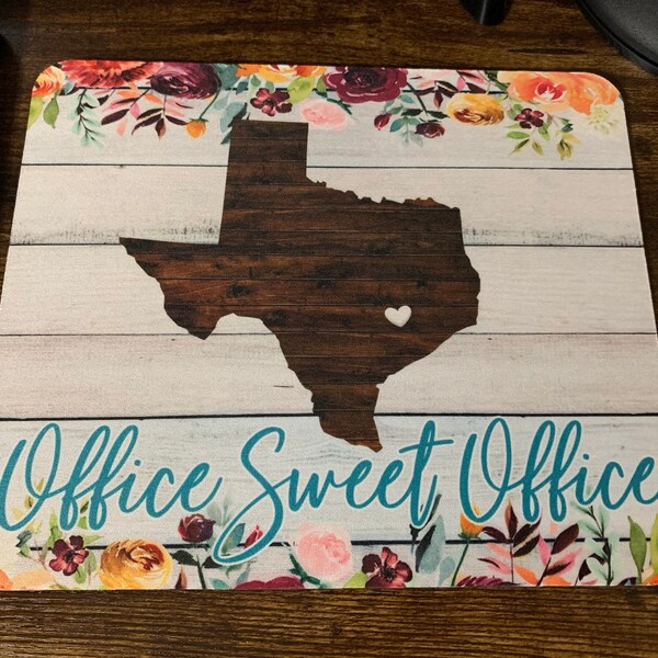 Texas Mouse Pad| Floral State Mouse Pad| Home Sweet Home Mouse Pad ...