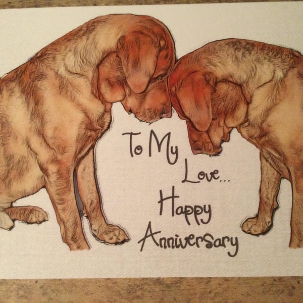 Fox Red Labrador Fathers Day Card - Etsy