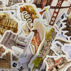 42 World Travel Famous Places Architecture Map Hollywood Rome Paris ...