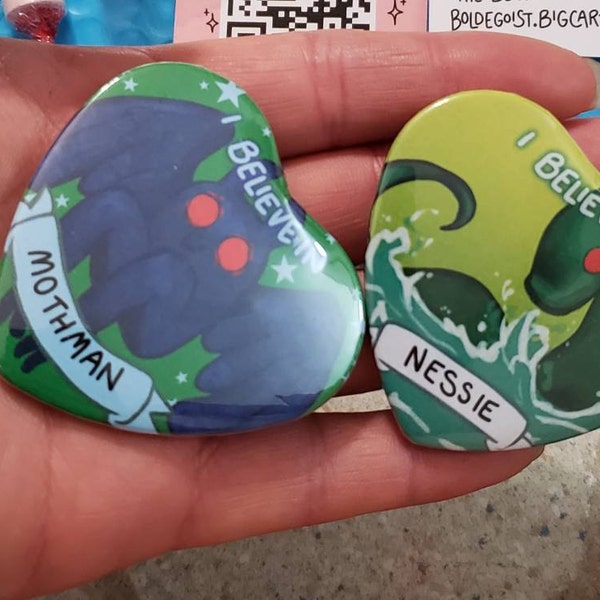 Cryptid Heart Button - Etsy