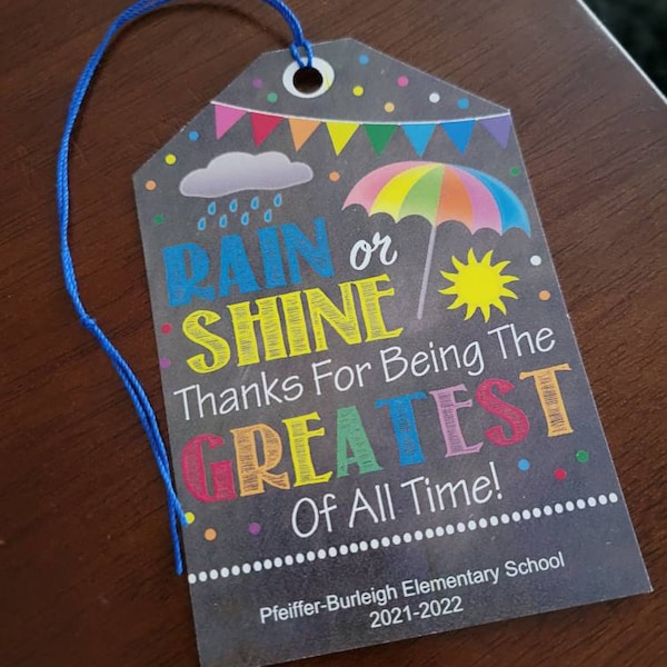 Printable Umbrella Gift Tags: Teacher & Volunteer Appreciation ...
