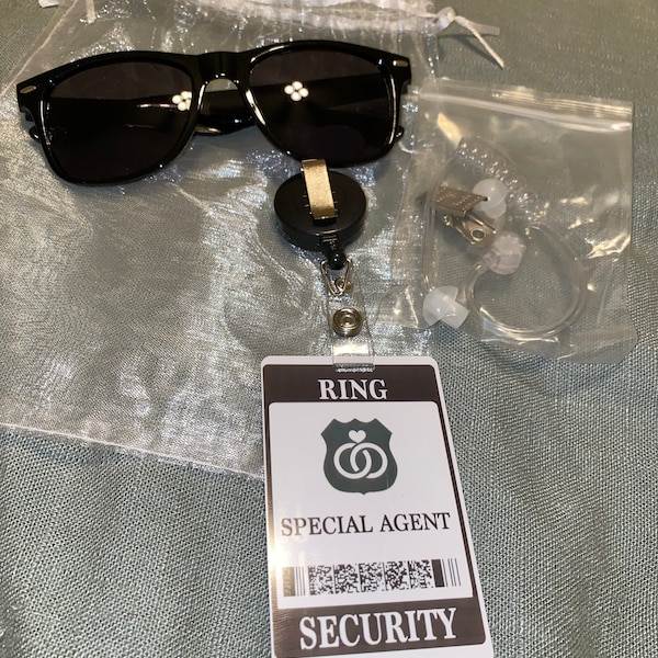 Ring Security ID Badge Set With Sunglasses - Wedding Ring Bearer ...
