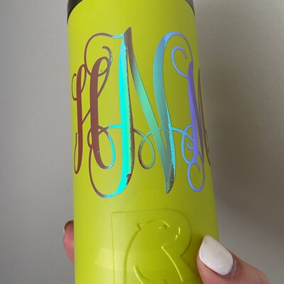 Holographic Monogram Decal Vinyl Monogram Decal, Monogram Sticker ...
