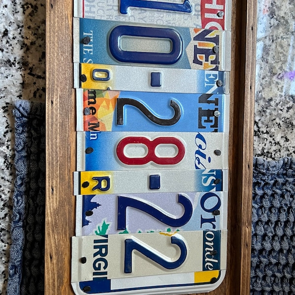 Custom License Plate Date Sign, Anniversary Gift - Etsy