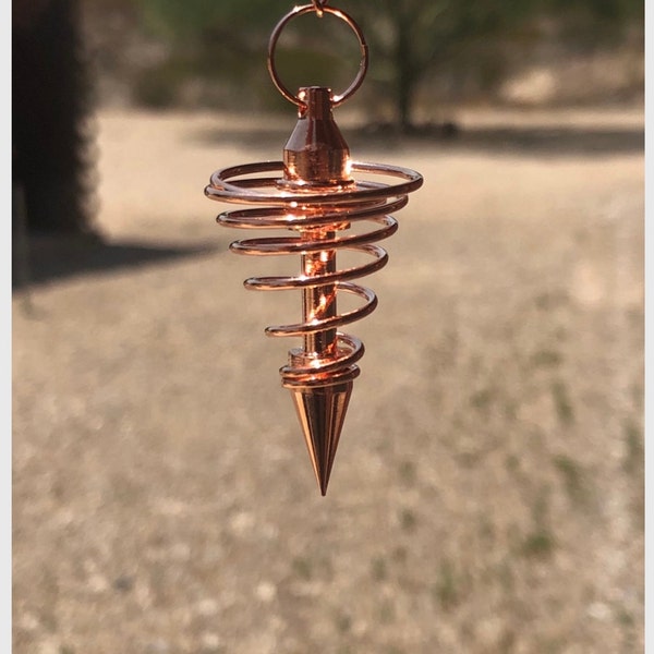 Copper Plated Spiral Pendulum, Copper Plated Vortex Pendulum, Dowsing ...