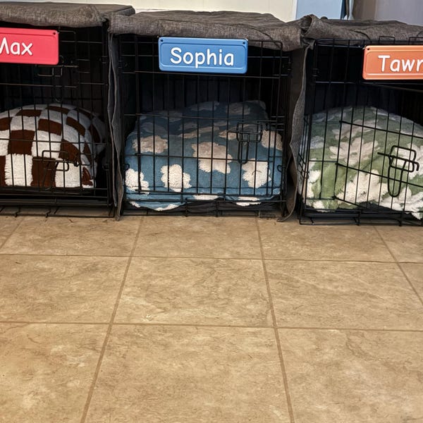 Custom Pet Name Plate 3D Printed, Crate Name Tag, Kennel Name Tag, Pet ...