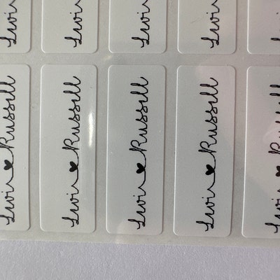 White Pearl Waterproof Name Stickers, Daycare Labels, Personalized Name ...