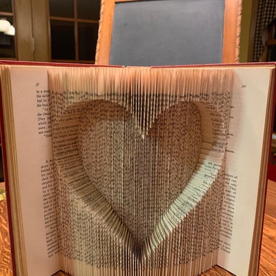 Heart Book Folding Pattern Valentines Gift Mothers Day Gift Wedding ...