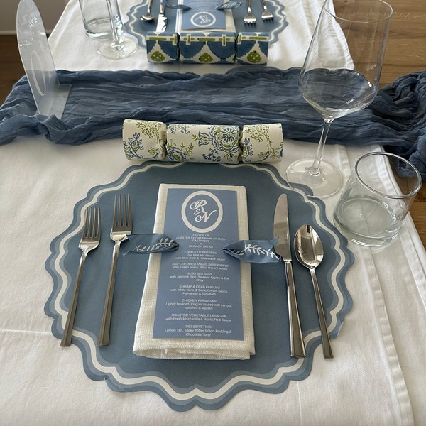 Baby Blue Fancy Scallop Paper Placemats- 12 Pk - Etsy