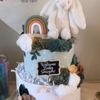 Astronaut Rocket Ship, Stars and Clouds in Outer Space Diaper Cake ...