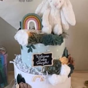 Astronaut Rocket Ship, Stars and Clouds in Outer Space Diaper Cake ...